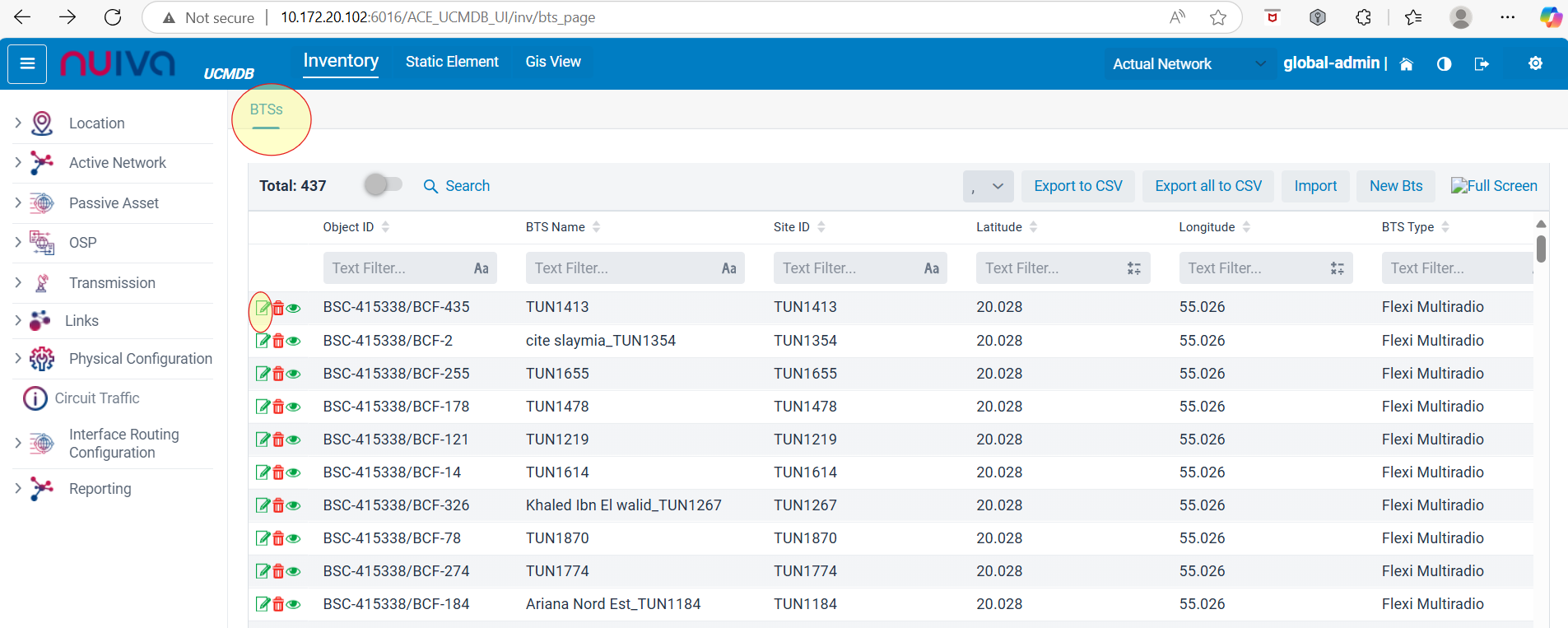 [ACE-113] Open BTS details is not working - Mobinets-JIRA